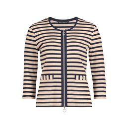 Betty Barclay Shirtjacke mit Rippenstruktur in Beige/Dark Blue | Gr.: 42
