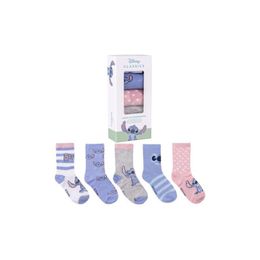 Stitch Disney Kinder Socken 5er Pack M&auml;dchen in Mehrfarbig | Gr.: 35-38