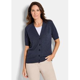 GOLDNER Kurzgr&ouml;&szlig;e: Damen Cardigan in Pink, Halbarm in marine | Gr.: 22