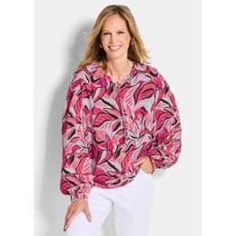 GOLDNER Viskosebluse mit floralem Muster in pink / gemustert | Gr.: 40