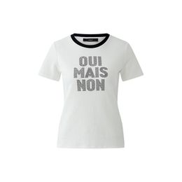 Oui T-Shirt in white black | Gr.: 34