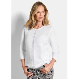 GOLDNER Eleganter V-Ausschnitt Pullover in wei&szlig; | Gr.: 40