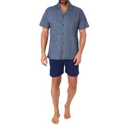 Normann kurzarm Schlafanzug Shorty Pyjama zum durchkn&ouml;pfen - 78266 in marine | Gr.: 48