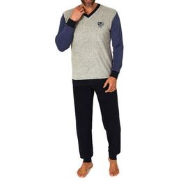 Normann Frottee Pyjama Schlafanzug & B&uuml;ndchen - 82482 in blau | Gr.: 50