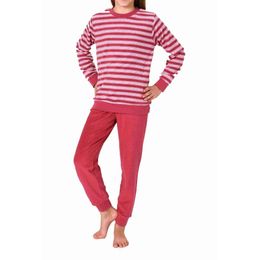 Normann langarm Frottee Schlafanzug Pyjama B&uuml;ndchen Streifen - 77433 in pink | Gr.: 140