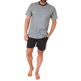 Normann kurzarm Schlafanzug Shorty Pyjama print - 78213 in anthrazit | Gr.: 48