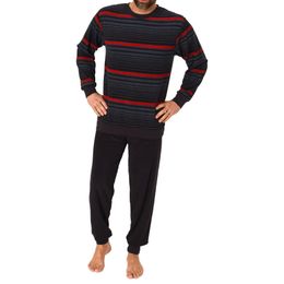 Normann Frottee Schlafanzug langarm Pyjama B&uuml;ndchen - 75528 in rot | Gr.: 56