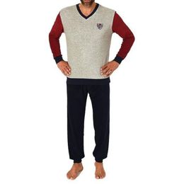 Normann Frottee Pyjama Schlafanzug & B&uuml;ndchen - 82490 in rot | Gr.: 56