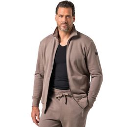 JP1880 Sweatjacke in nougatbraun | Gr.: 6XL