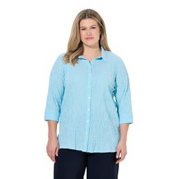 Ulla Popken Hemdbluse in tiefes aqua | Gr.: 58-60