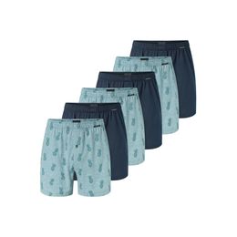 Schiesser Boxershorts Singel-Jersey in Dunkelblau / t&uuml;rkis | Gr.: L