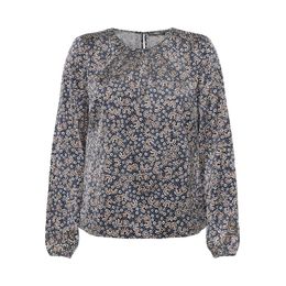 Zero Satinbluse mit Druck in Dark BlueCream | Gr.: 38