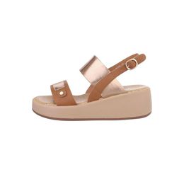 Ital-Design Sandale & Sandalette in Camel und Gold | Gr.: 40