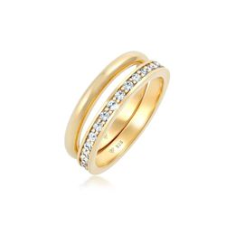 Elli Ring 925 Sterling Silber Ring Set in Gold | Gr.: 58