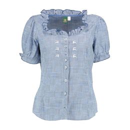 OS-Trachten Trachtenbluse Yomira in jeans | Gr.: 48