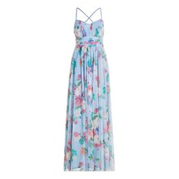 Vera Mont Abendkleid mit Blumenprint in Blue/Ros&eacute; | Gr.: 40