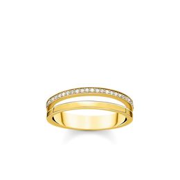 Thomas Sabo Ring Doppel Wei&szlig;e Steine Gold in gold, wei&szlig; | Gr.: 54