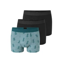 Schiesser Retro Short / Pant 95/5 Organic Cotton in Schwarz / t&uuml;rkis | Gr.: M