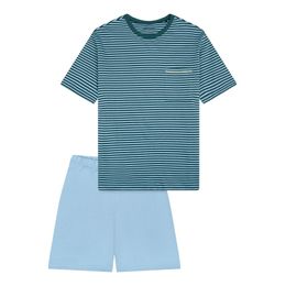 Schiesser Schlafanzug Nightwear Cotton in Pacific blue | Gr.: 176