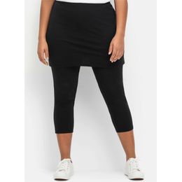 sheego by Joe Browns sheego Gro&szlig;e Gr&ouml;&szlig;en Rockleggings in 3/4-L&auml;nge, schwarz, Gr&ouml;&szlig;e 52 - Damen