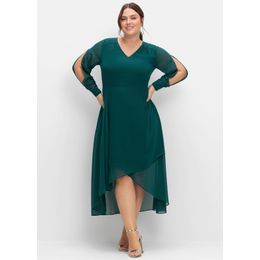 sheego Damen Abendkleid, Gr&uuml;n, Gr. 50, Maxikleider, Material: Polyester