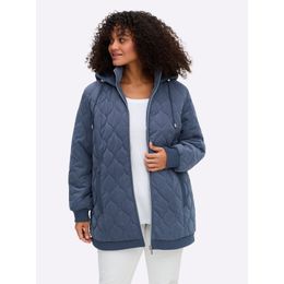 sheego Gro&szlig;e Gr&ouml;&szlig;en Blousonjacke mit Wellensteppung, warm wattiert, rauchblau, Gr&ouml;&szlig;e 50 - Damen