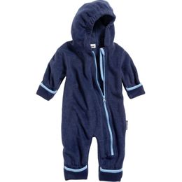 Playshoes Fleece-Overall farblich abgesetzt in Marine | Gr.: 62