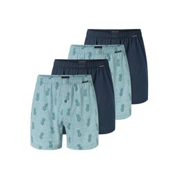 Schiesser Boxershorts Singel-Jersey in Dunkelblau / t&uuml;rkis | Gr.: M