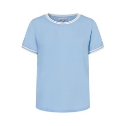 More & More More & More Blusenshirt mit Kontrastabschl&uuml;ssen in skyblue | Gr.: 44