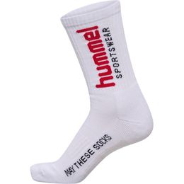 Hummel Sportsocken "3-Pack Socks Sportswear Big" in Wei&szlig; | Gr.: 35-38