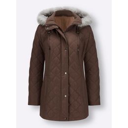 WITT Damen Steppjacke mit abnehmbarer Kapuze, schoko, Gr&ouml;&szlig;e 40