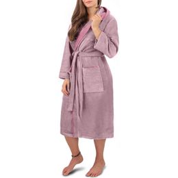 Normani Damen Wellness-Bademantel aus 100% Baumwolle in Rosa/Hellrosa | Gr.: 3XL