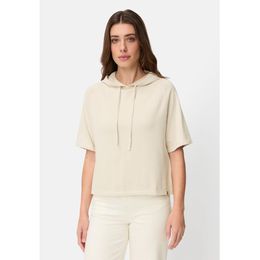 Camel Active Kurzarm Strickpullover mit Kapuze in Perlwei&szlig; | Gr.: S
