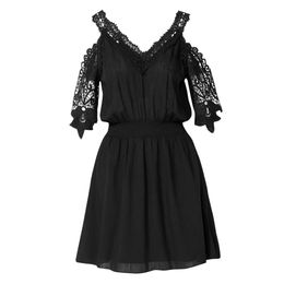 KOROSHI Kurzarmkleid. in SCHWARZ | Gr.: M