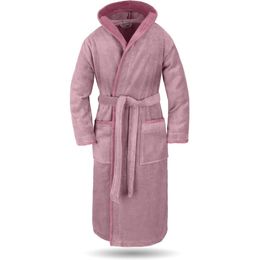 Normani Unisex Baumwoll-Bademantel Rob in Rosa/Hellrosa | Gr.: L