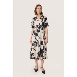 Soaked in Luxury Kleid SLDaria Feminine Form in Oatmeal Duotone Flower | Gr.: M