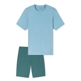 Schiesser Schlafanzug Casual Essentials in Hellblau | Gr.: 58