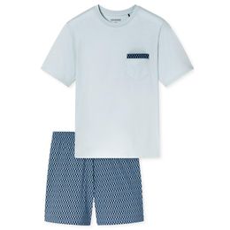 Schiesser Schlafanzug Comfort Nightwear in Hellblau | Gr.: 50