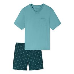 Schiesser Schlafanzug Comfort Essentials in Mint | Gr.: 50