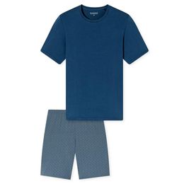 Schiesser Schlafanzug Casual Essentials in Navy | Gr.: 58