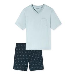 Schiesser Schlafanzug Comfort Essentials in Hellblau | Gr.: 54