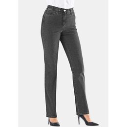 GOLDNER Kurzgr&ouml;&szlig;e: Denimhose mit Stretchkomfort in anthrazit | Gr.: 20