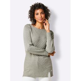 CR&Eacute;ATION L creation L Lyocell-Baumwoll-Pullover in khaki-meliert | Gr.: 46