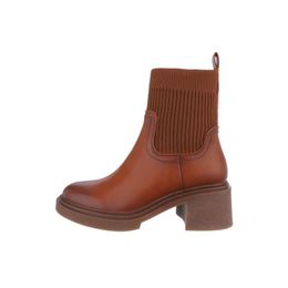 Ital-Design Stiefelette in Camel | Gr.: 38