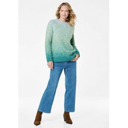 GOLDNER Kurzgr&ouml;&szlig;e: Strickpullover in petrol / gemustert | Gr.: 22