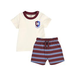m&uuml;sli Set aus Babyshorts und Babyshirt in Russet/ Azure blue/ Tofu | Gr.: 80