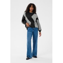 Kaffe Strickpullover KAwilma Regular fit in Grey Abstract Pattern | Gr.: XS