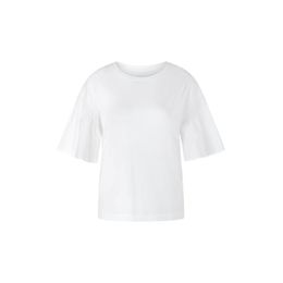 Marc Cain COLLECTIONS Baumwollstretch-Shirt mit Smokdetails in white | Gr.: 44