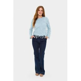 Saint Tropez Langarm-Bluse NinetteSZ Gerade Passform in Sterling Blue | Gr.: L