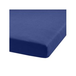 BettwarenShop Spannbettlaken Multi-Stretch in dunkelblau | Gr.: 220x220 cm